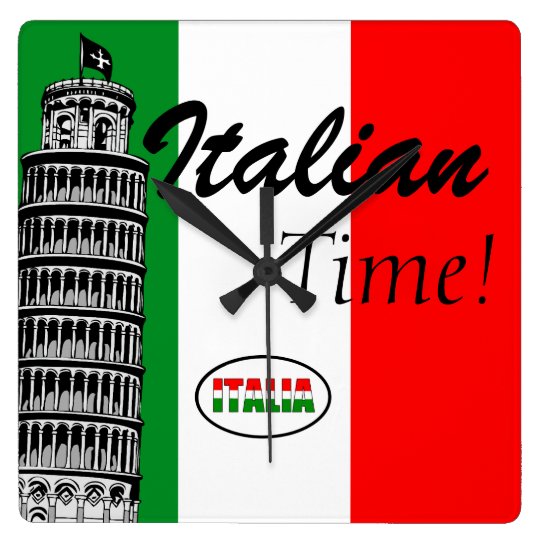 Italian-Flag of Italy Square Wall Clock | Zazzle.com