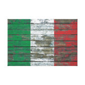 Italian Flag on Rough Wood Boards Effect Canvas Print | Zazzle