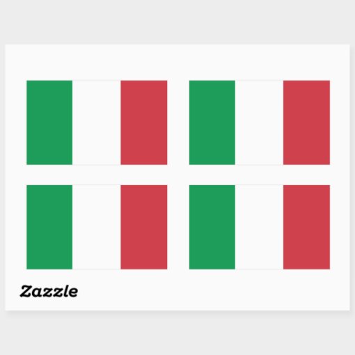 Italian Flag Rectangle Glossy Stickers | Zazzle