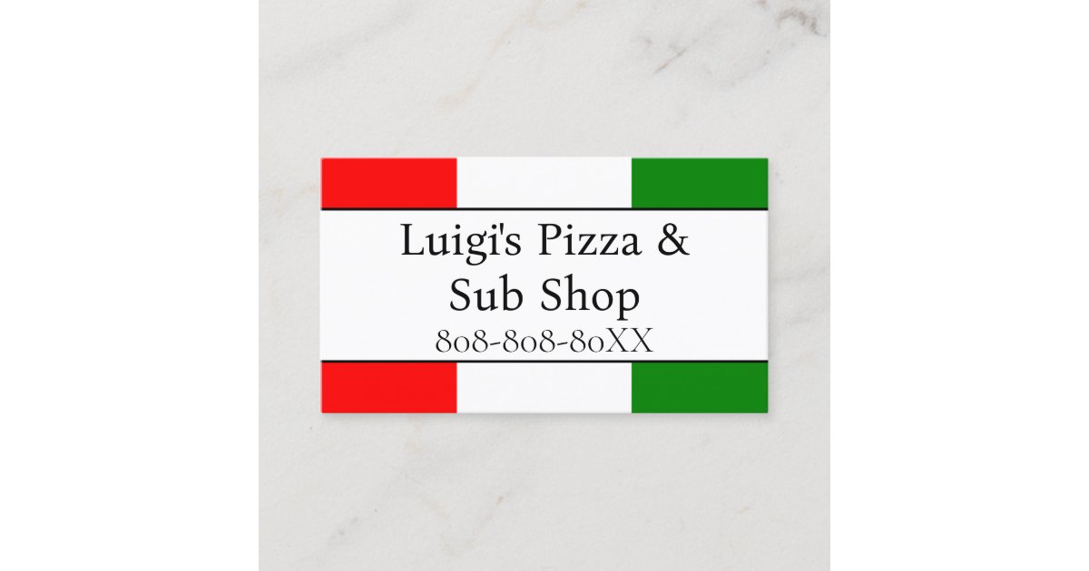 Italian Flag Restaurant Business Card | Zazzle