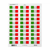 Italian Flag Return Address Label Template | Zazzle