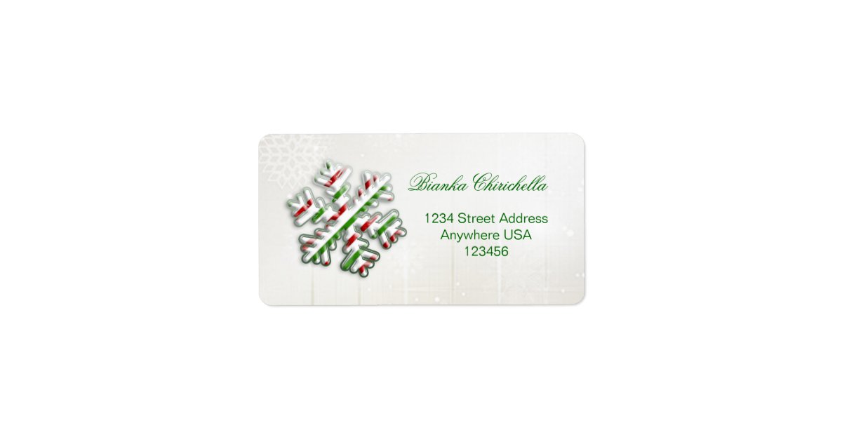 Italian flag Snowflake address label | Zazzle