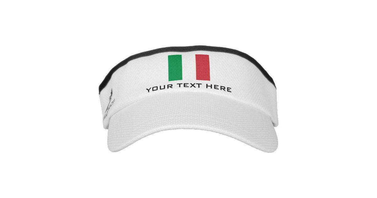 Italian flag sports sun visor cap hat for Italy | Zazzle