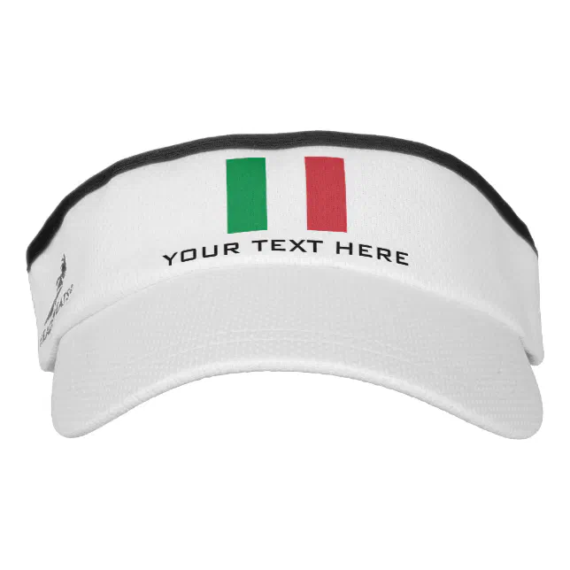 Italian flag sports sun visor cap hat for Italy | Zazzle