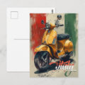 Italian Flag Vespa Scooter Postcard | Zazzle
