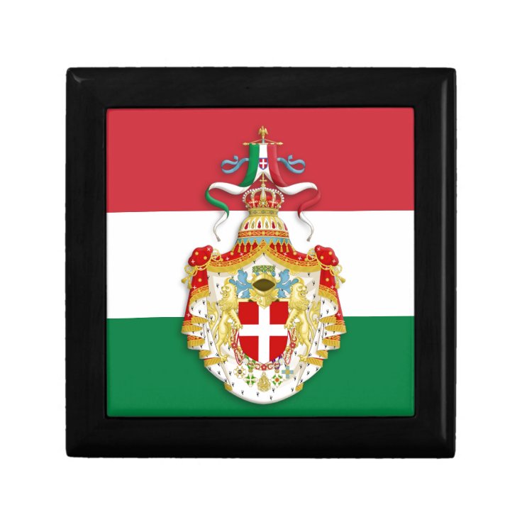 Italian Flag with insignia of the Kingdom of Italy Keepsake Box | Zazzle