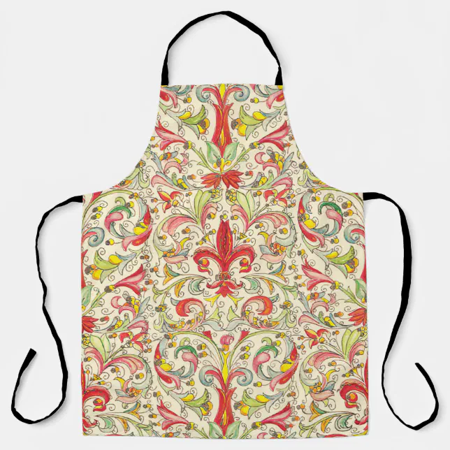 Italian Florentine Fleur de Lis Pattern Apron | Zazzle