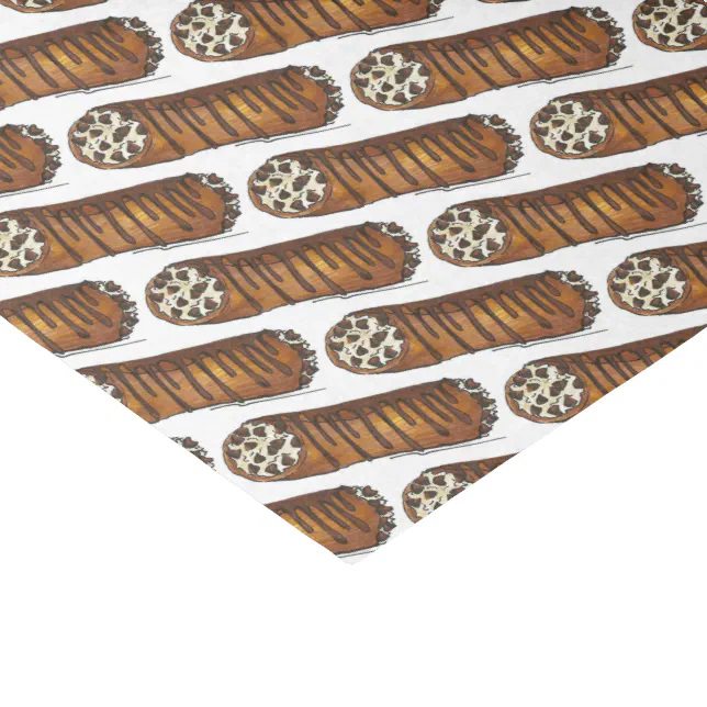 Italian Food Bakery Pastry Chocolate Chip Cannoli Tissue Paper | Zazzle