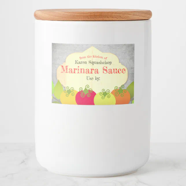 Italian food tomato basil sauce canning label | Zazzle