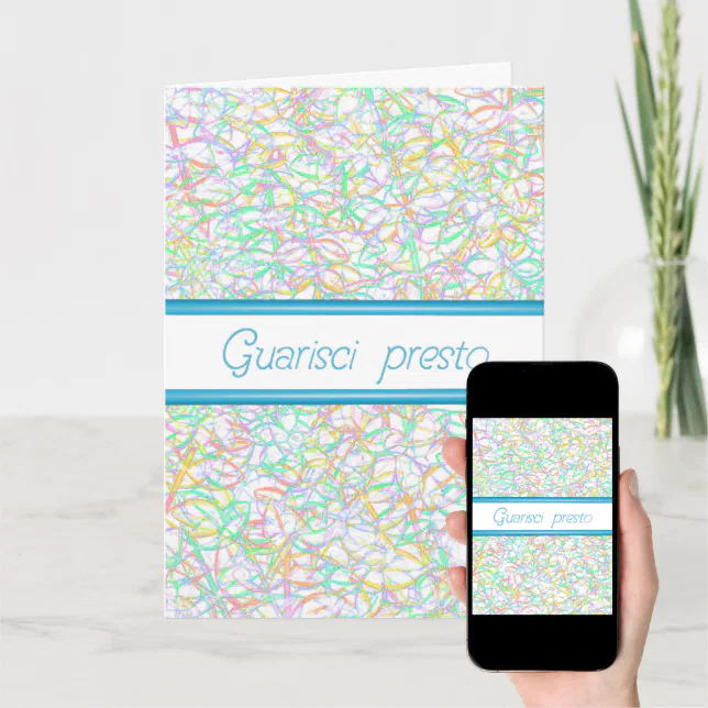 Italian Get Well Soon Quarisci Presto Feltpen card | Zazzle