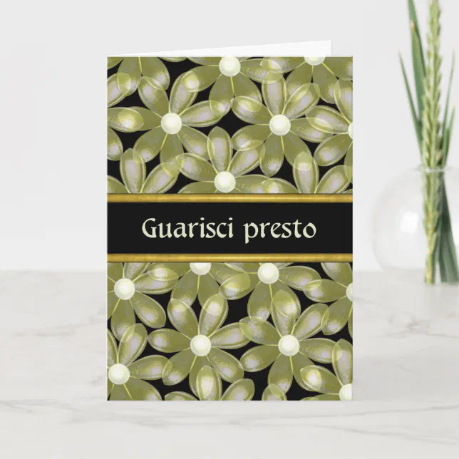 Italian Get Well Soon Quarisci Presto Flower card | Zazzle