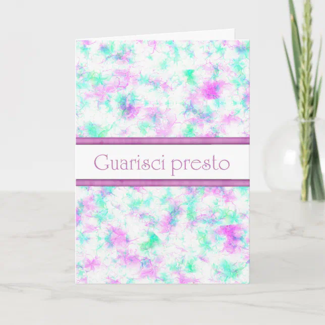 Italian Get Well Soon Quarisci Presto Girl card | Zazzle
