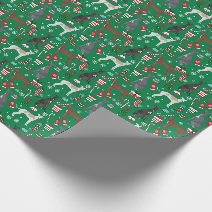 Italian Greyhound Christmas dog Wrapping Paper | Zazzle