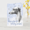 Italian Greyhound dog portrait Snowflakes in blue Card | Zazzle