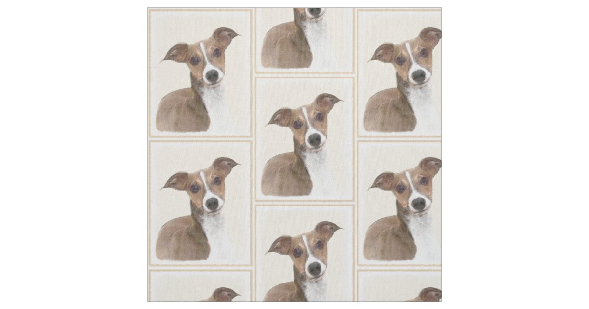 Italian Greyhound Painting - Cute Original Dog Art Fabric | Zazzle
