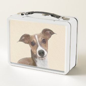 Italian Greyhound Painting - Cute Original Dog Art Metal Lunch Box | Zazzle