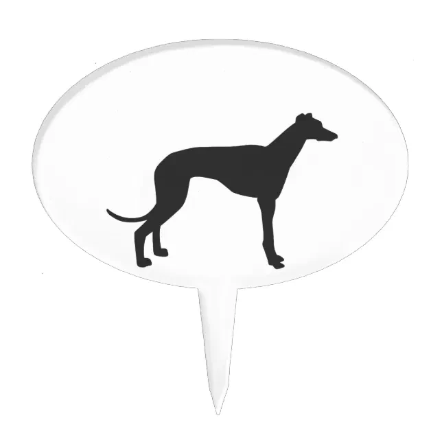Italian Greyhound silhouette in black Cake Topper | Zazzle