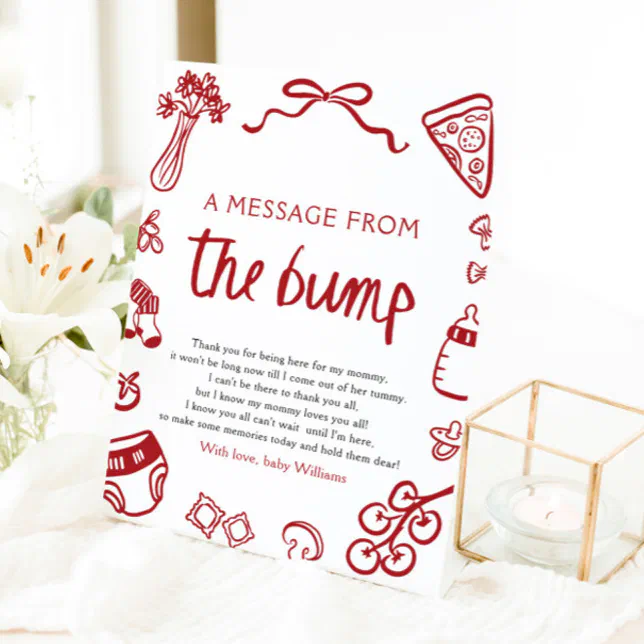 Italian Hand Drawn A Message From The Bump Sign | Zazzle