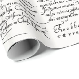 Italian Handwriting Calligraphy Vintage Art Wrapping Paper | Zazzle