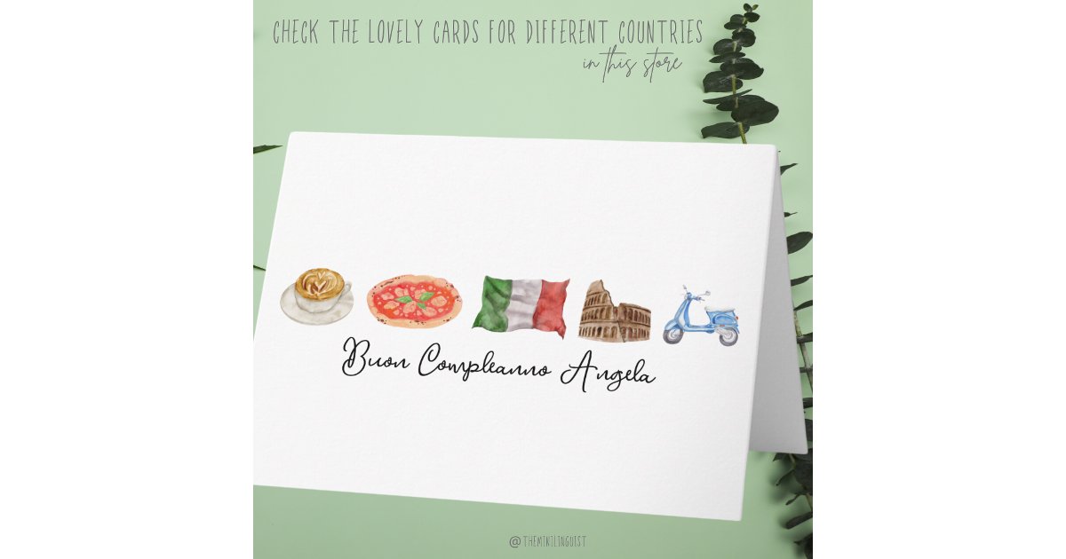 Italian Happy Birthday Card, Buon Compleanno Italy Card | Zazzle