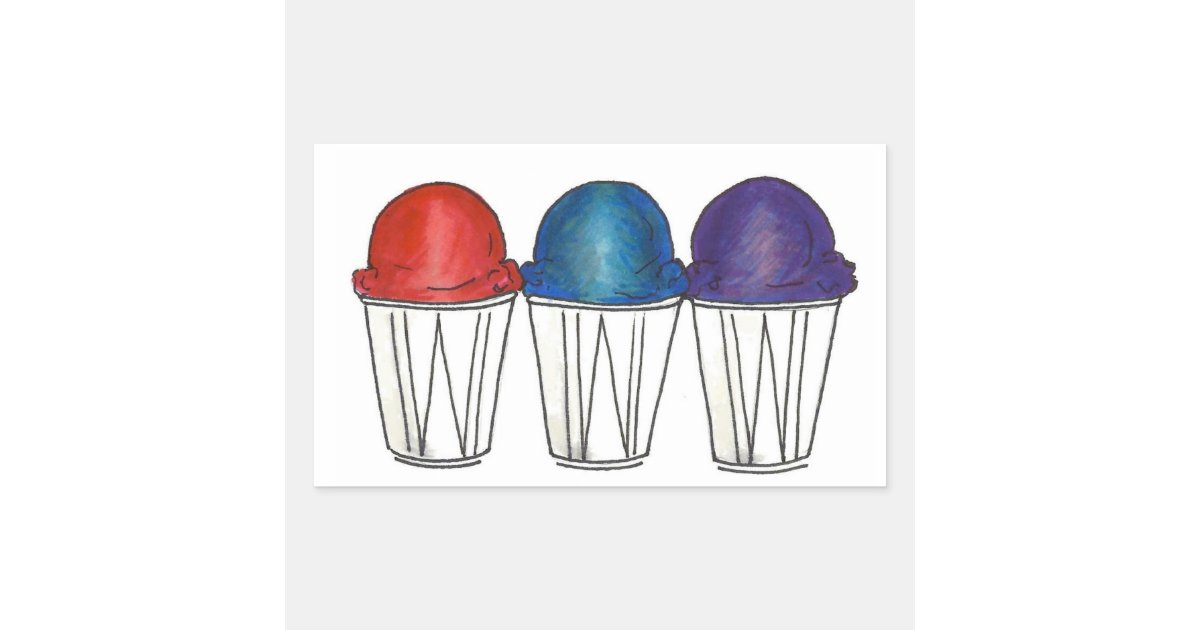 Italian Ice Classic NYC Shaved Ices Sno Cone Treat Rectangular Sticker ...