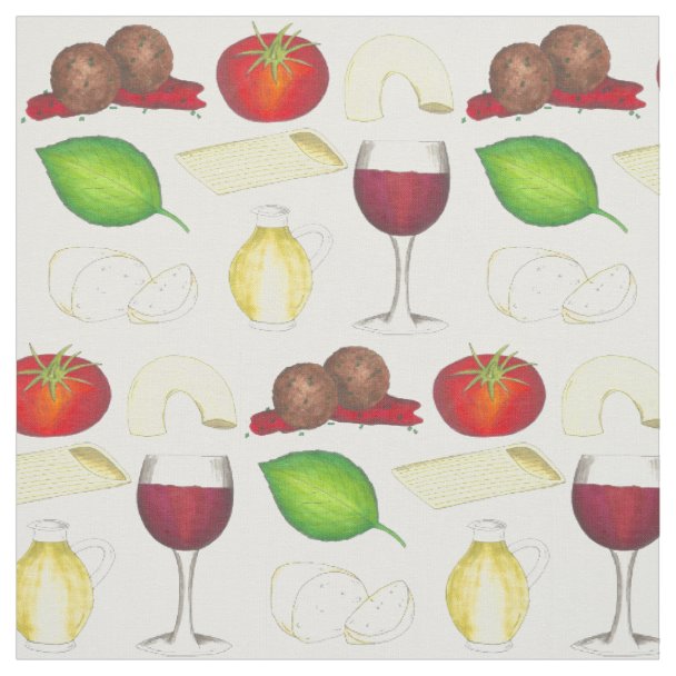 Pasta Pattern fabric | Zazzle