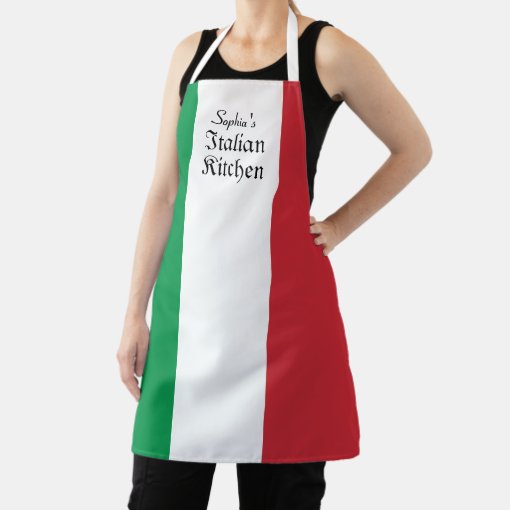 Italian Kitchen or Restaurant with Name Apron | Zazzle