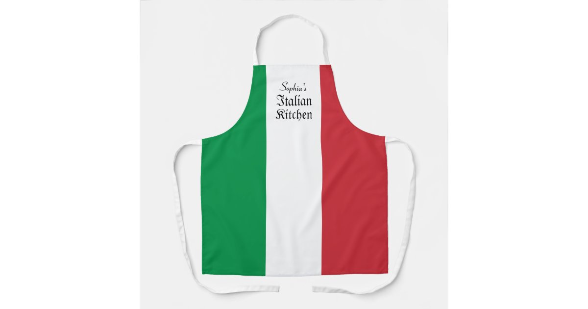 Italian Kitchen or Restaurant with Name Apron | Zazzle