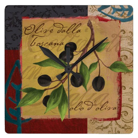 Italian Kitchen Tuscan Olives Wall Clock | Zazzle.com