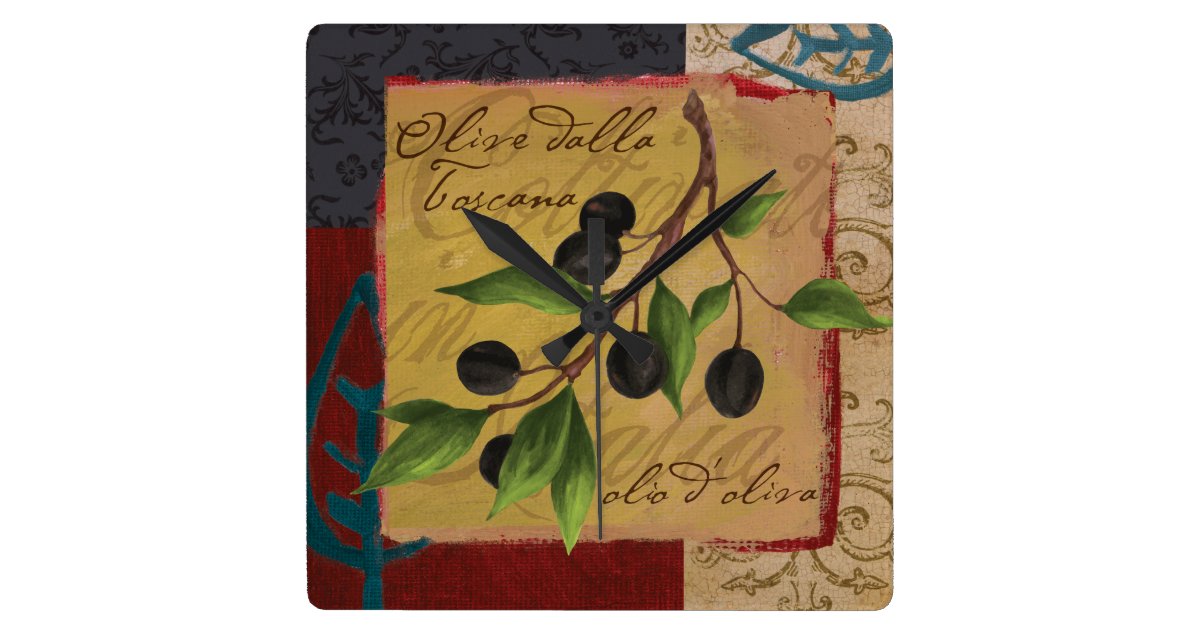 Italian Kitchen Tuscan Olives Wall Clock | Zazzle.com