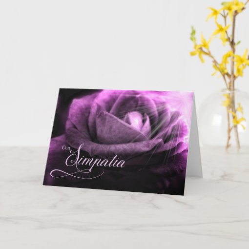 Italian Language Sympathy Purple Rose Card | Zazzle