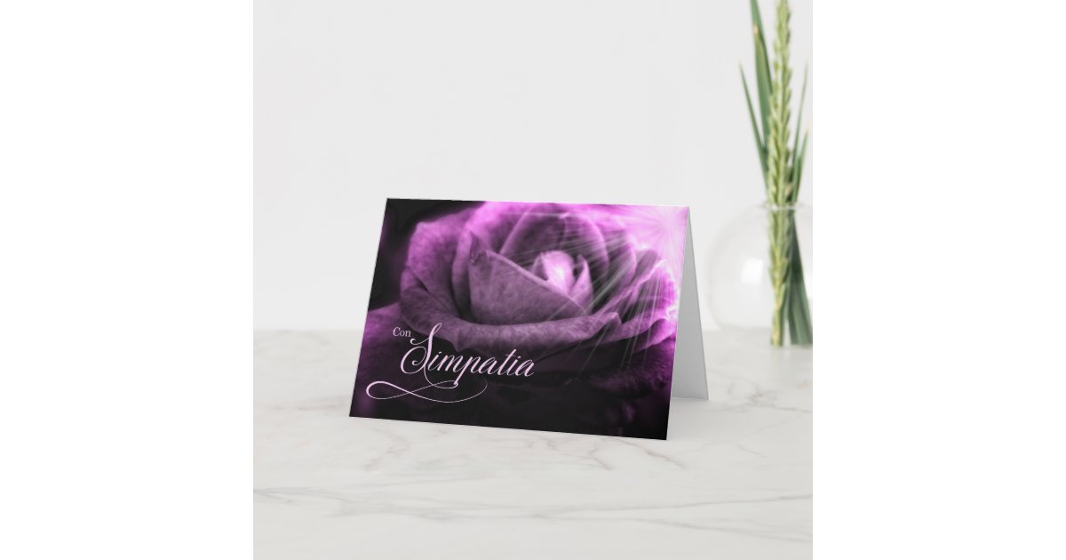 Italian Language Sympathy Purple Rose Card | Zazzle