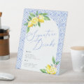 Italian Lemon Positano Wedding Signature Drinks Pedestal Sign | Zazzle