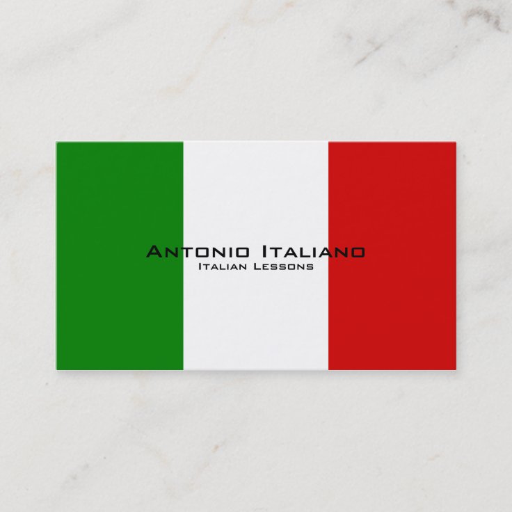 Italian Lessons / Italian Teacher Business Card | Zazzle