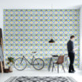 Italian Majolica Style Lemon Tile Pattern Wallpaper | Zazzle