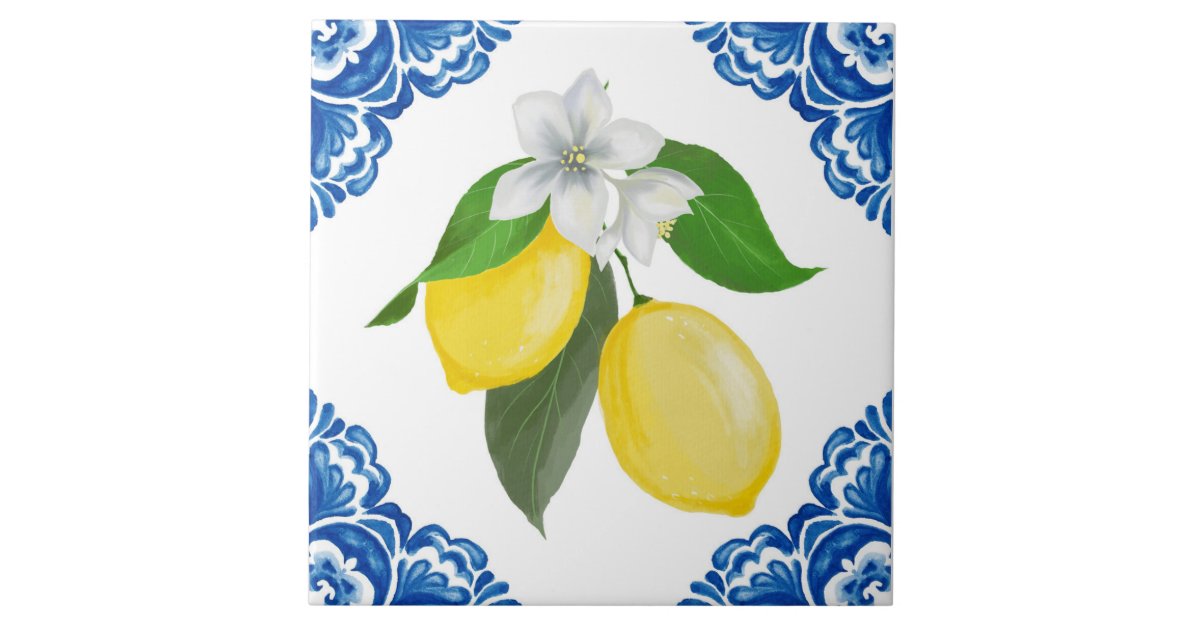 Italian Mediterranean Lemon Ceramic Tile | Zazzle