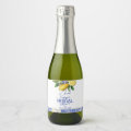 Italian Mosaic Blue Tile & Lemons Bridal Shower Sparkling Wine Label ...