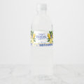 Italian Mosaic Blue Tile & Lemons Bridal Shower Water Bottle Label | Zazzle