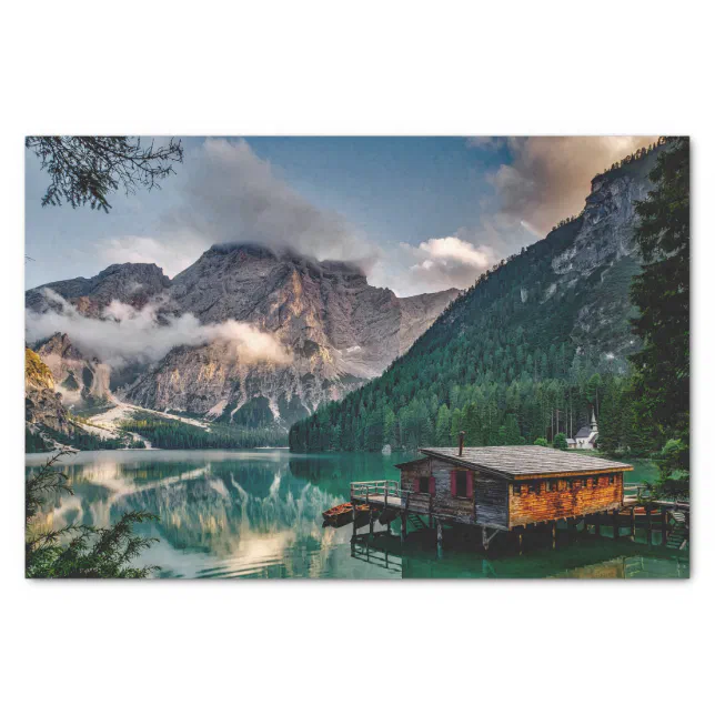 Italian Mountains Lake Landscape Photo Tissue Paper | Zazzle