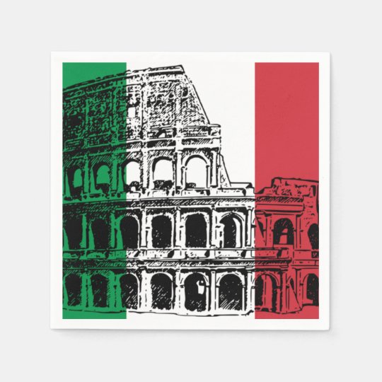 Italian Napkins with image of Flag. | Zazzle.com