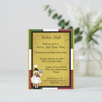 Italian Night Dinner Party Invitation | Zazzle