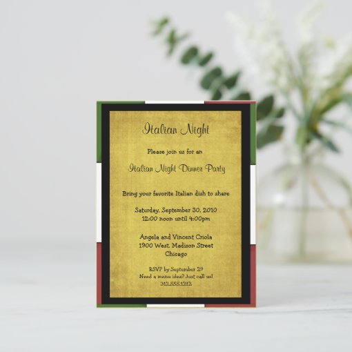 Italian Night Party Invitation | Zazzle