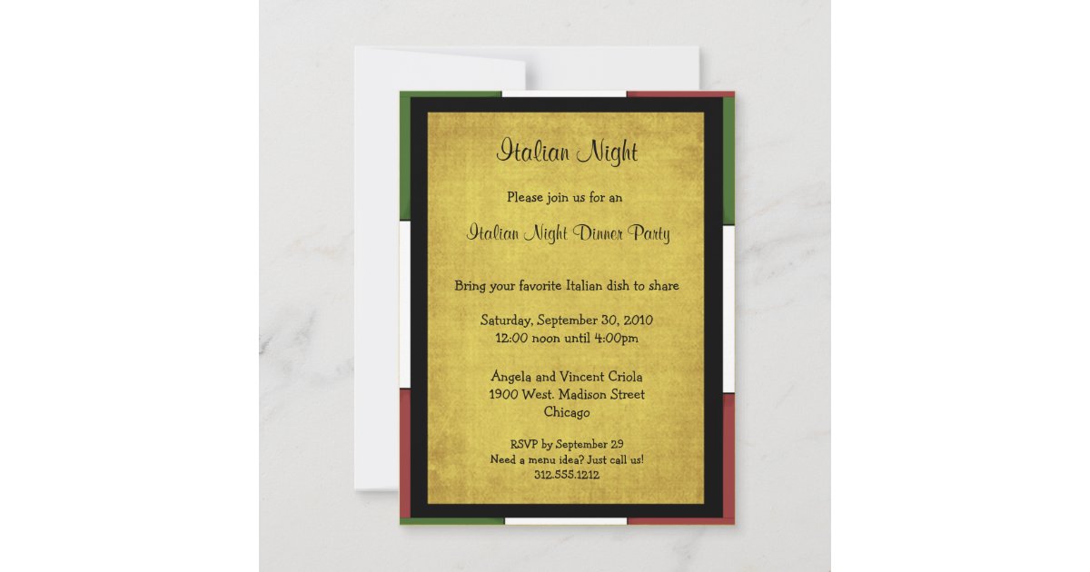 Italian Night Party Invitation | Zazzle