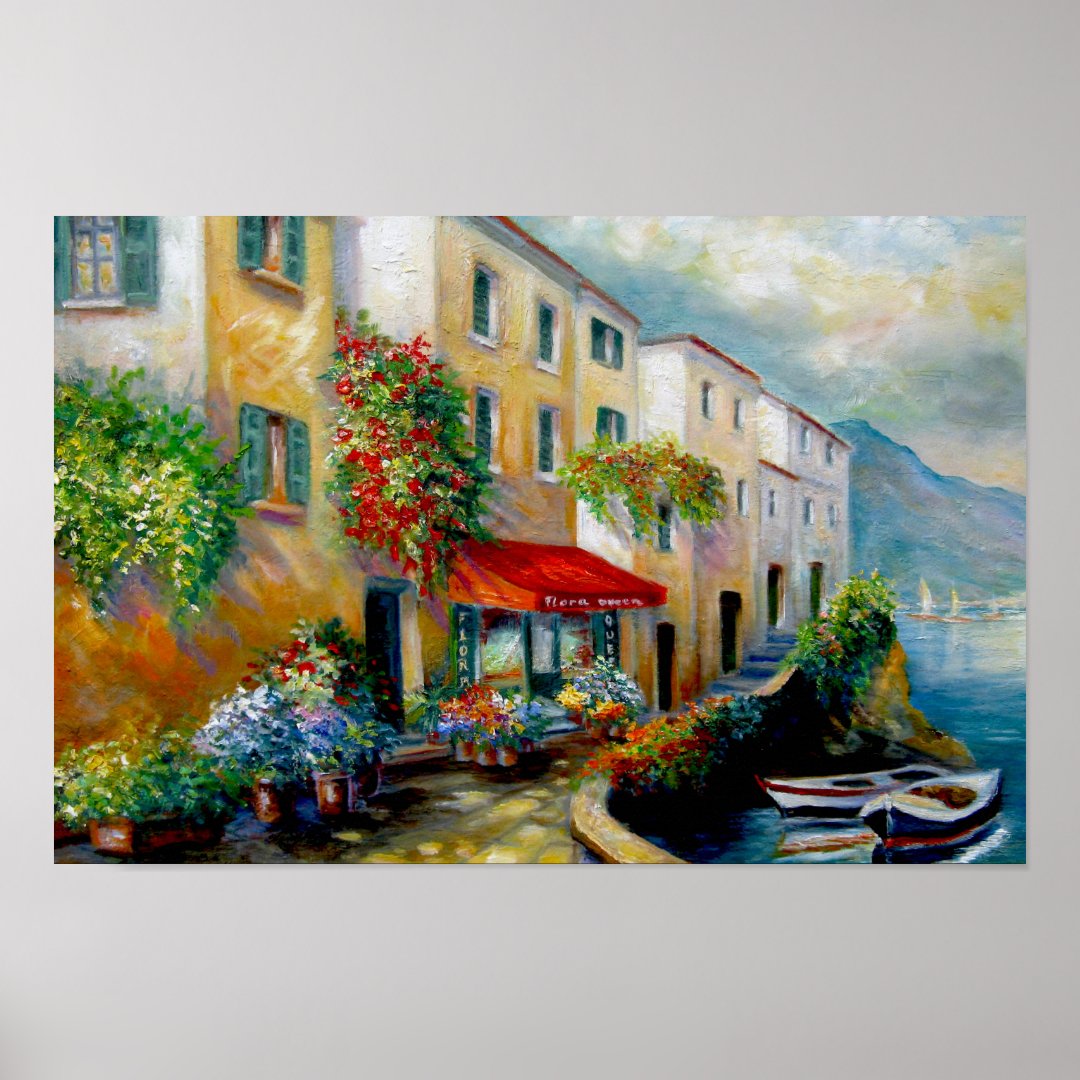 Italian Ocean Front Street Poster | Zazzle
