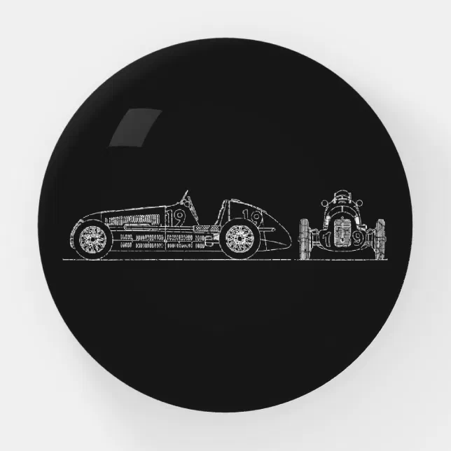 Italian Oldtimer Maserati 4CL Blueprint Drawing Paperweight | Zazzle