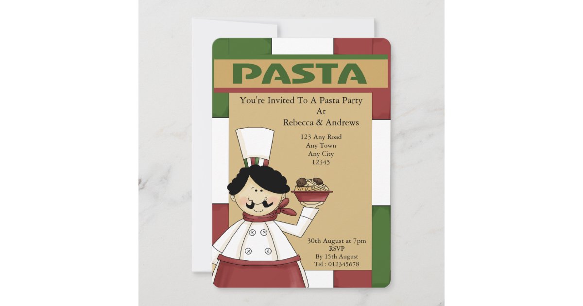 Italian Pasta Party Invitation | Zazzle
