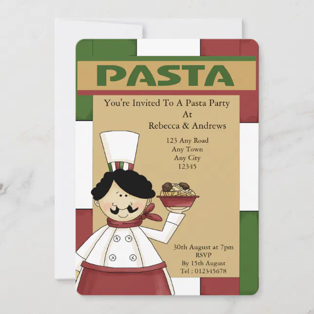 Italian Pasta Party Invitation | Zazzle