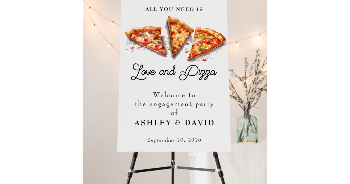 Italian Pizza | Engagement Party Welcome Sign | Zazzle