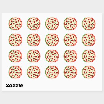Italian Pizza Party Stickers | Zazzle