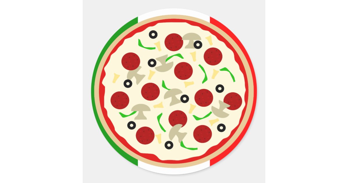 Italian Pizza Party Stickers | Zazzle